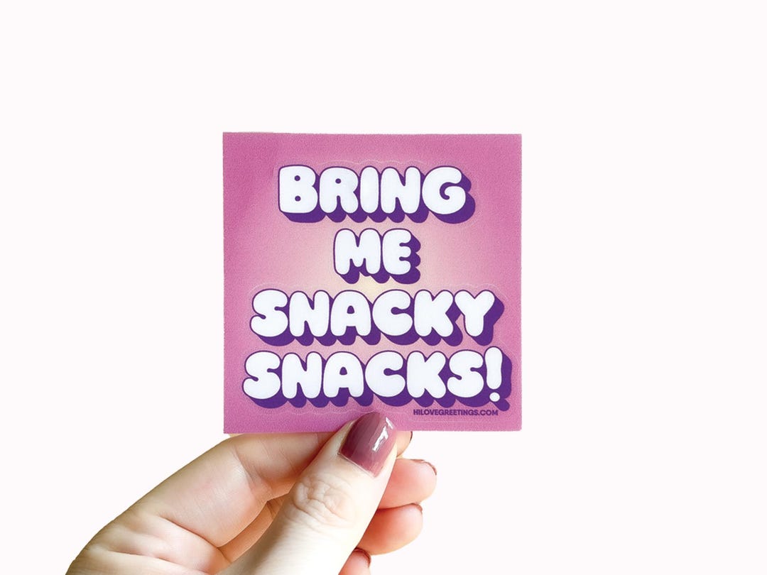 Snacky Snacks 3" Waterproof Vinyl Sticker - Laptop, Tumbler Decal - Etsy