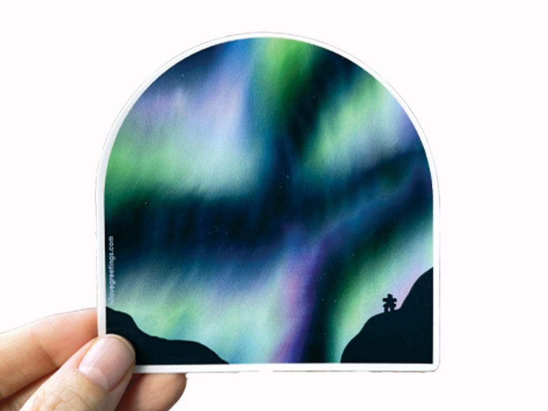 Northern Lights Sticker: Aurora Borealis Art, Waterproof Vinyl Decal ...