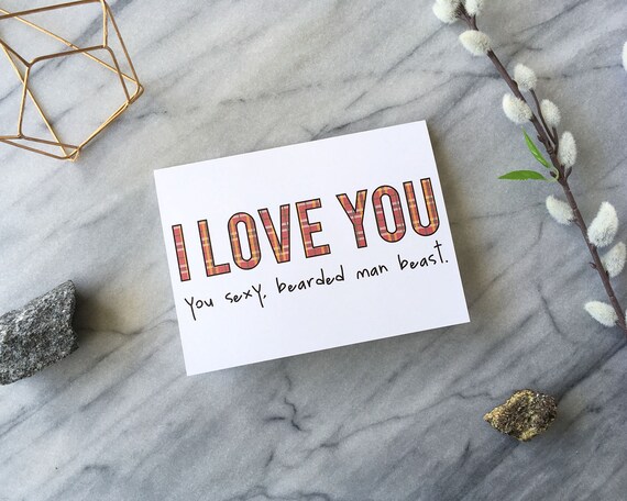 Funny Valentine Card Beard Card Sexy Valentine Funny Birthday | Etsy