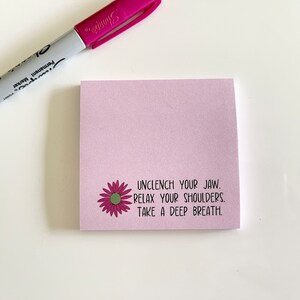 Cute Sticky Notes, Motivational Quote Notepad, Pink Notepad, Cute ...