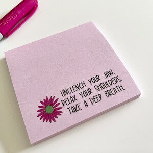 Cute Sticky Notes, Motivational Quote Notepad, Pink Notepad, Cute ...