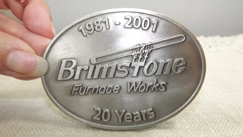 Vintage Brimstone Furnace Works Belt Buckle 20 Years - Etsy