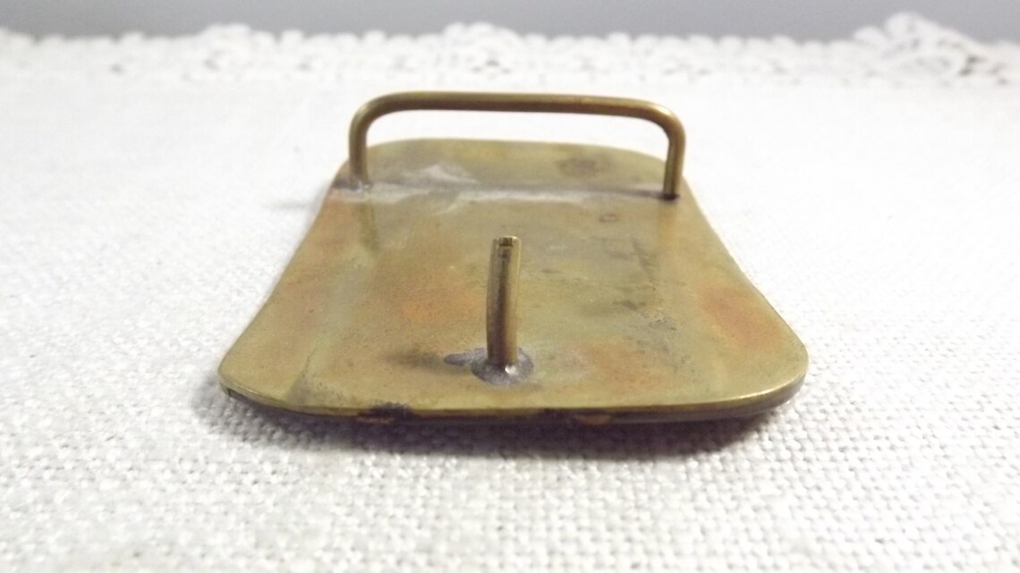 Vintage Mexico Belt Buckle Abalone Shell With Brass Inlay - Etsy