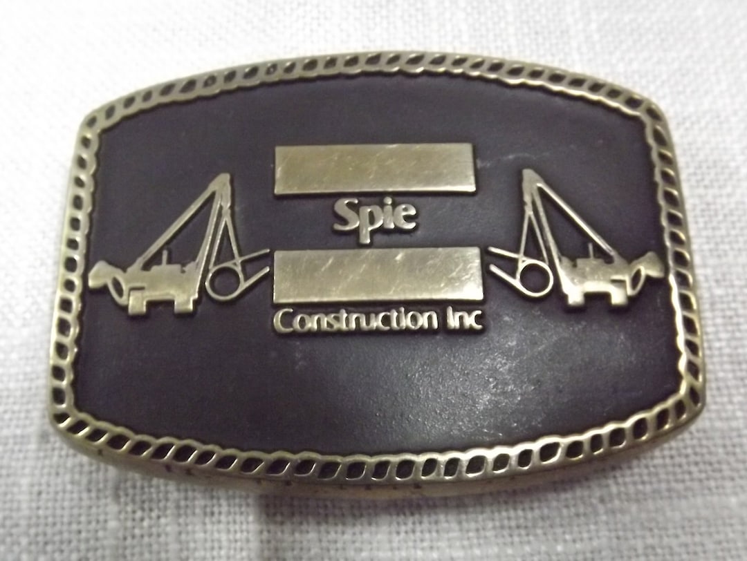 Vintage Spie Construction Inc. Solid Brass Belt Buckle, Anacortes Brass ...