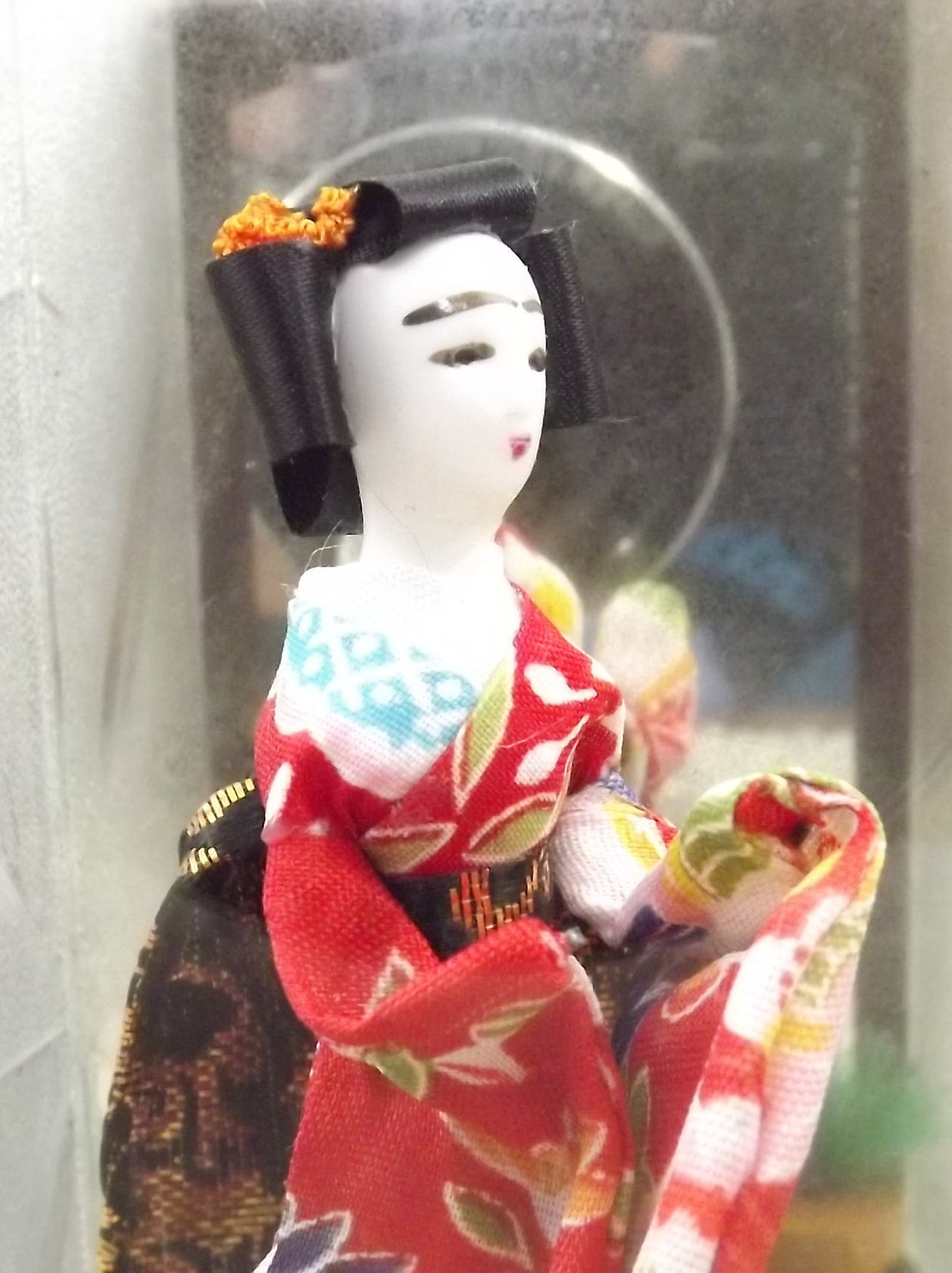 Antique Japanese Gofun Doll Glass Diorama Asian Garden Scene | Etsy