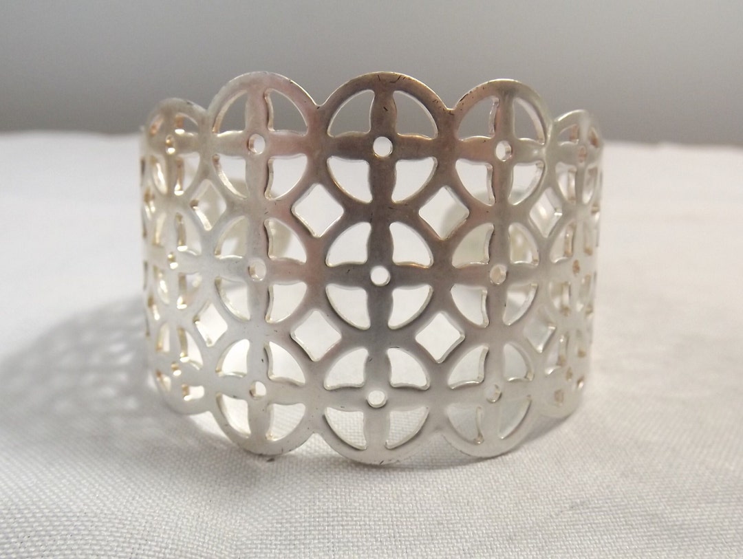 Vintage Lia Sophia Silver Plated Bracelet, Open Weave Glam Design - Etsy