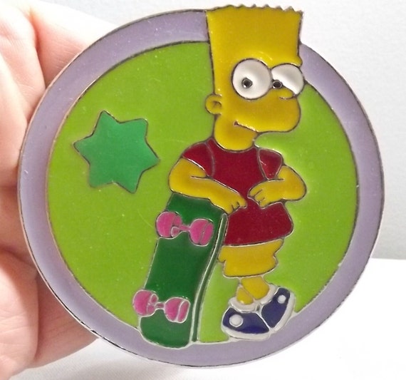 Vintage Bart Simpson Novelty Belt Buckle - Gem