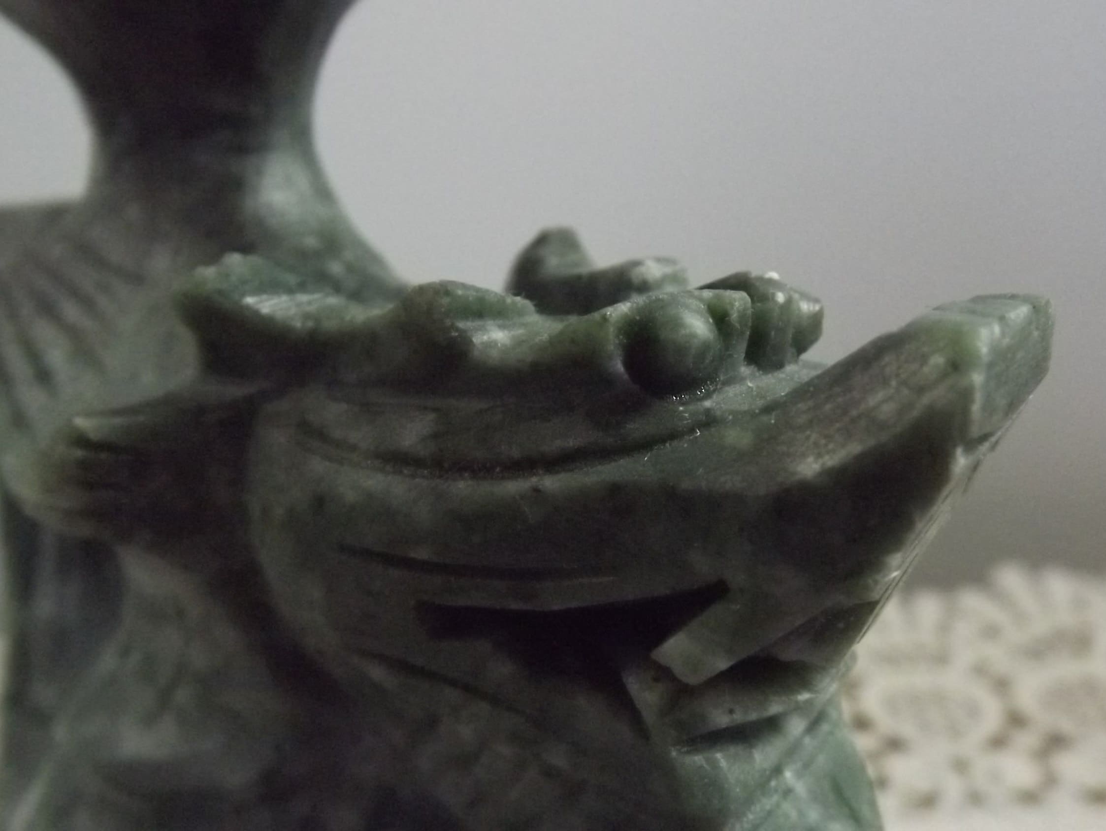 Vintage Chinese Carved Soapstone Dragon-like Figure - Jade-like Quality ...