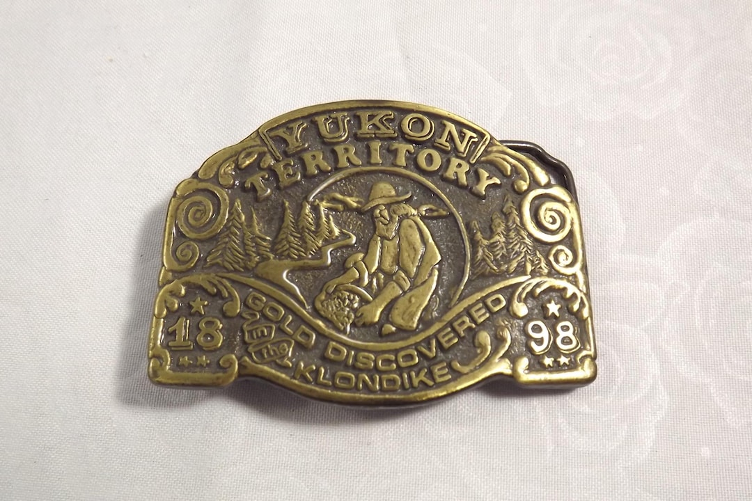 Yukon Territory Collectible Belt Buckle, Gold Discovered 1898, Klondike ...