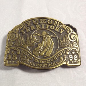 Yukon Territory Collectible Belt Buckle, Gold Discovered 1898, Klondike ...