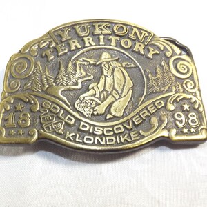 Yukon Territory Collectible Belt Buckle, Gold Discovered 1898, Klondike ...