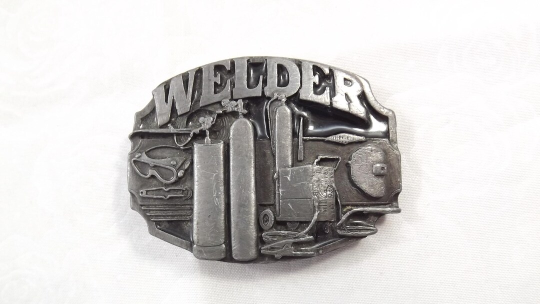 Vintage WELDER Belt Buckle, Mechanic Industry Trades Sector, Serious ...