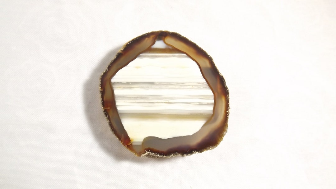 Artisan Striated Geode Slice Belt Buckle, Vintage Natural Stone Buckle ...