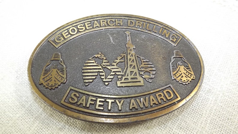Vintage Geosearch Drilling Belt Buckle Advertisement Mining - Etsy