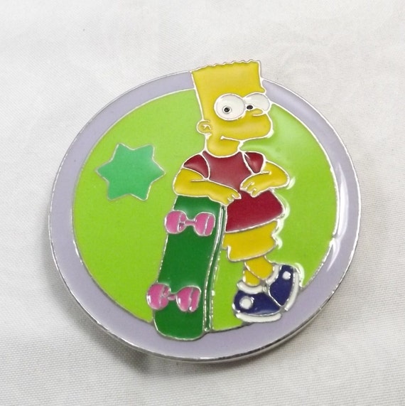 Vintage Bart Simpson Novelty Belt Buckle - Gem