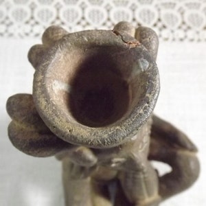 Vintage Seated Primitive Figure With Maize, Clay Pottery Statue - Etsy