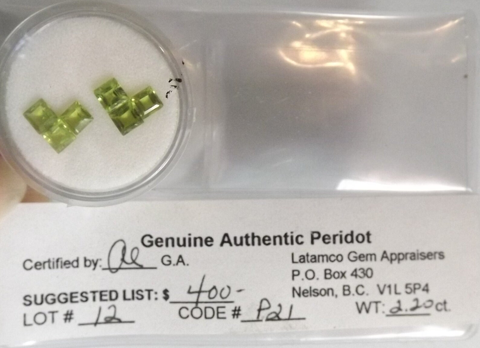 6 Genuine Authentic Peridot Squares 2.20 ct. | Etsy