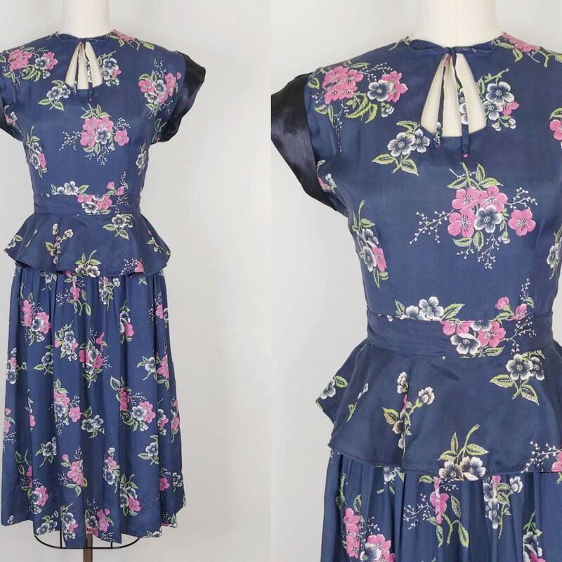 1940s Floral Dress - Etsy