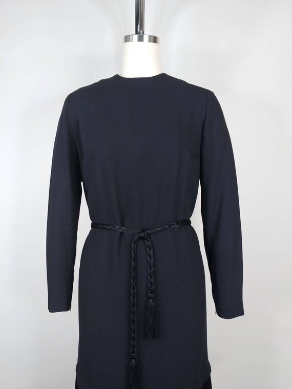 1960s Trudy O'Neil Black Rayon Fringe Flapper Dress |… - Gem