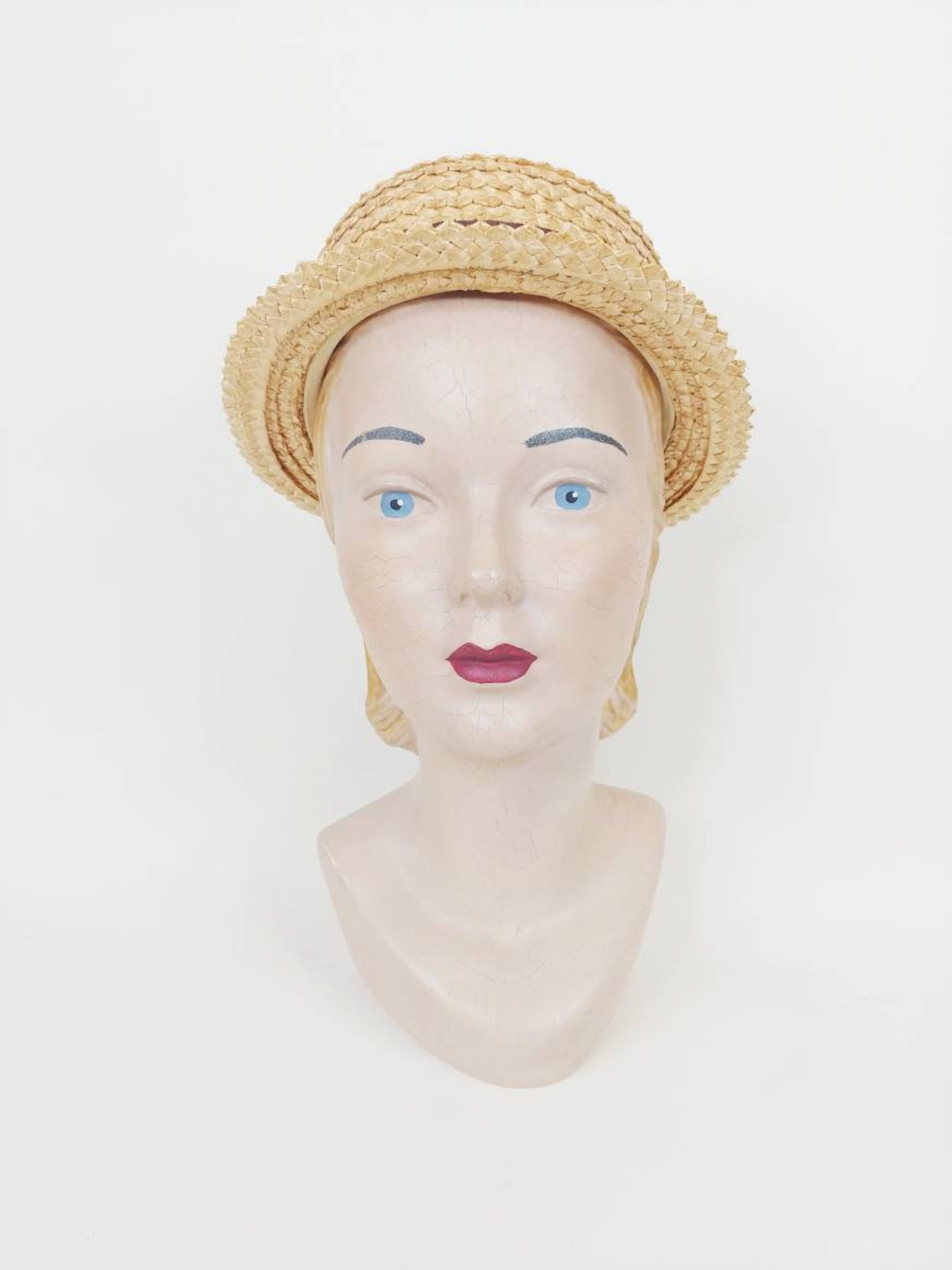 1930s Summer Straw Boater | Vintage 30s Carson Pirie Scott Co Skimmer ...
