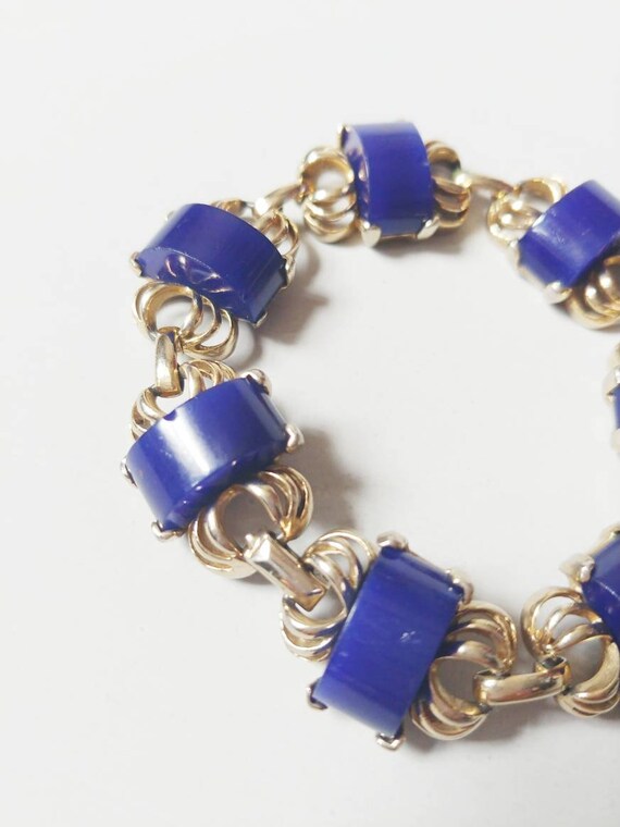 1960s Cobalt Blue Thermoset Plastic Bracelet | Vintag… - Gem