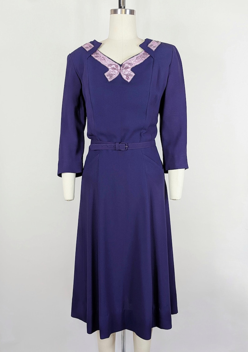 Reserved on Layaway 1940s Royal Purple Rayon Beaded Dress Layaway ...