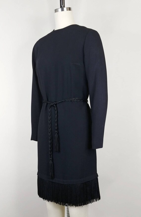 1960s Trudy O'Neil Black Rayon Fringe Flapper Dress |… - Gem