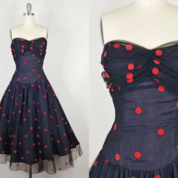 Polka Dot Prom Dress - Etsy