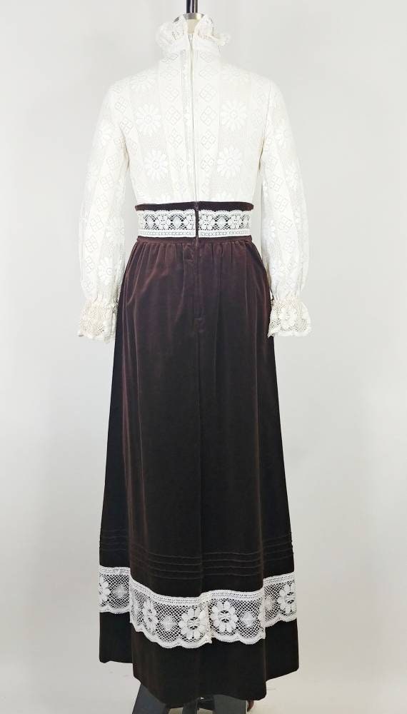 1970s Victorian Revival Lace and Velvet Set | Vintage… - Gem