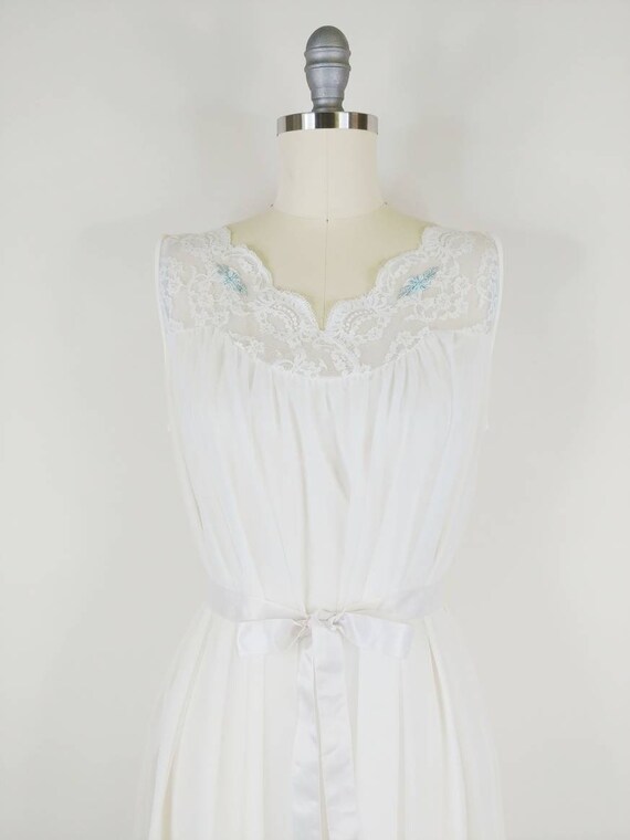 1950s Shadowline White Double Layer Chiffon Peignoir … - Gem