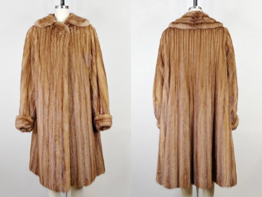 1940s Mid Length Brown Mink Fur Coat | Vintage 40s Women's Formal ...