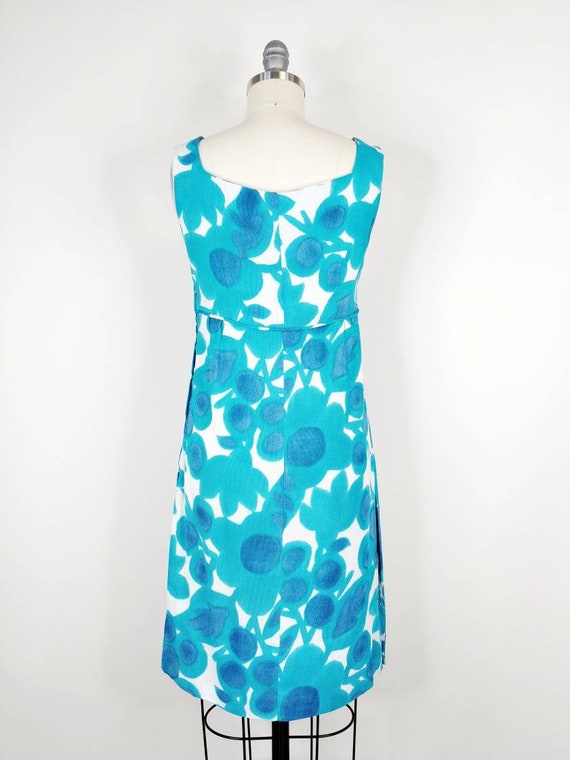 1960s Bright Turquoise Floral Mod Sundress | Vintage … - Gem