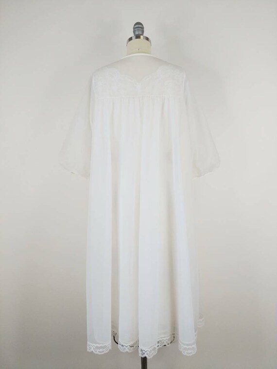 1950s Shadowline White Double Layer Chiffon Peignoir … - Gem
