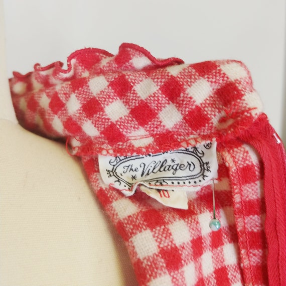 1960s Villager Red and White Gingham Wool Dress | Vin… - Gem