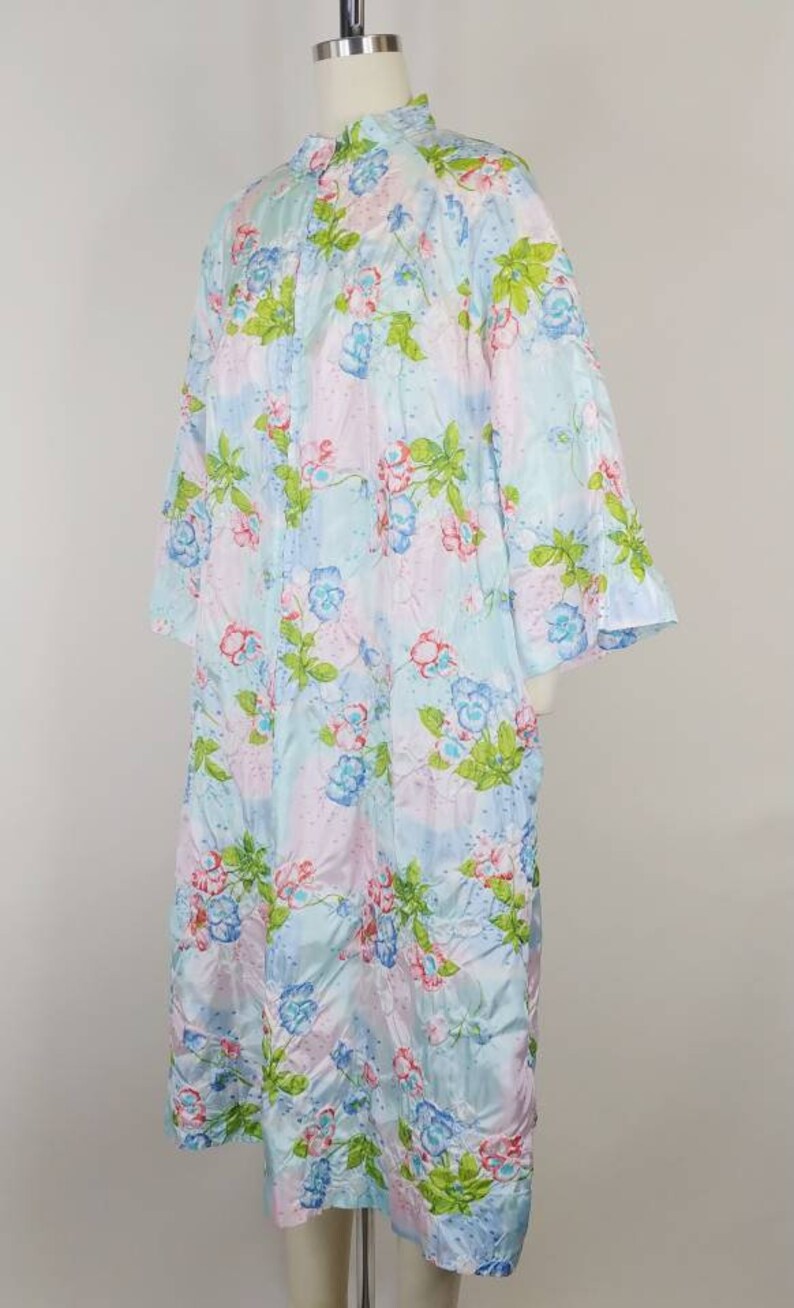 1960s Puckered Housecoat Vintage 60s Zip Front Floral Robe - Etsy