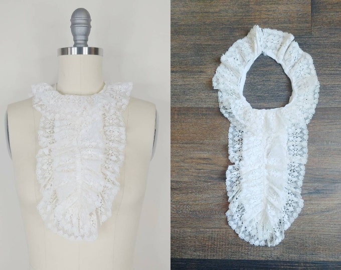 1970s Jabot Lace Detachable Collar | Victorian Revival Lace Cravat ...