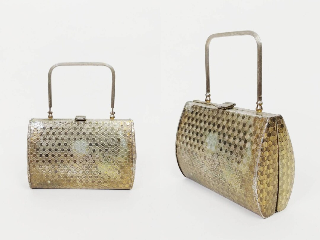 1960s Walborg Metal Purse | Vintage 60s Gold Silver Honeycomb ...