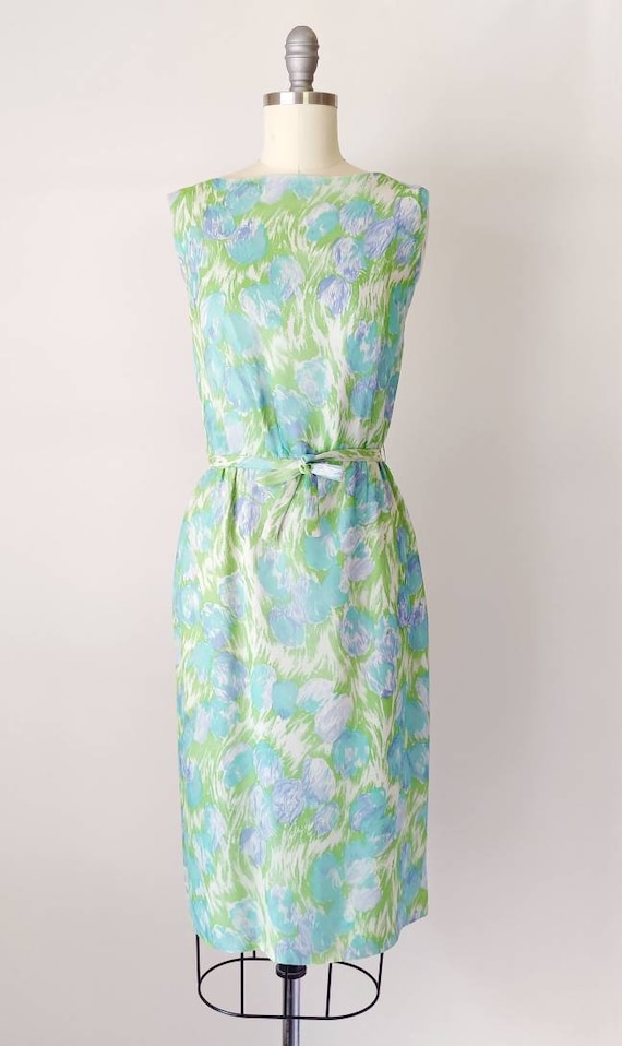 1960s Jonathan Logan Silk Tulip Print Sheath Dress |… - Gem