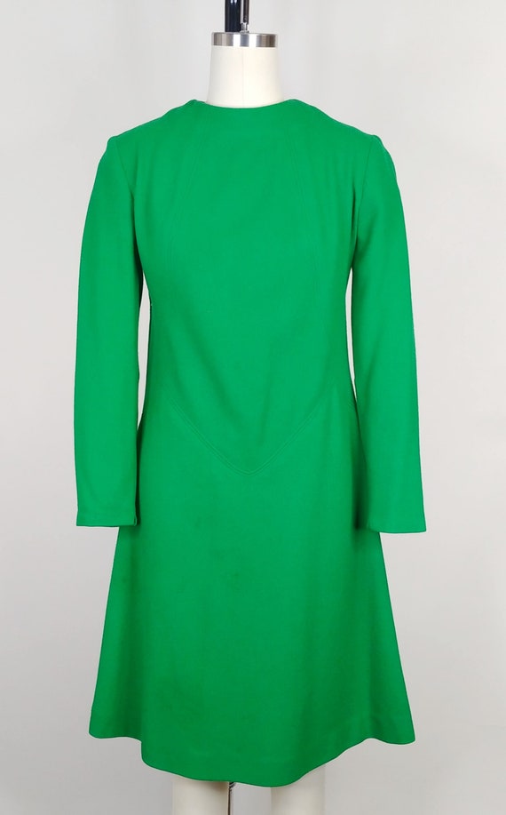 1960s Kelly Green Wool Dress | Vintage 60s Drop Waist… - Gem