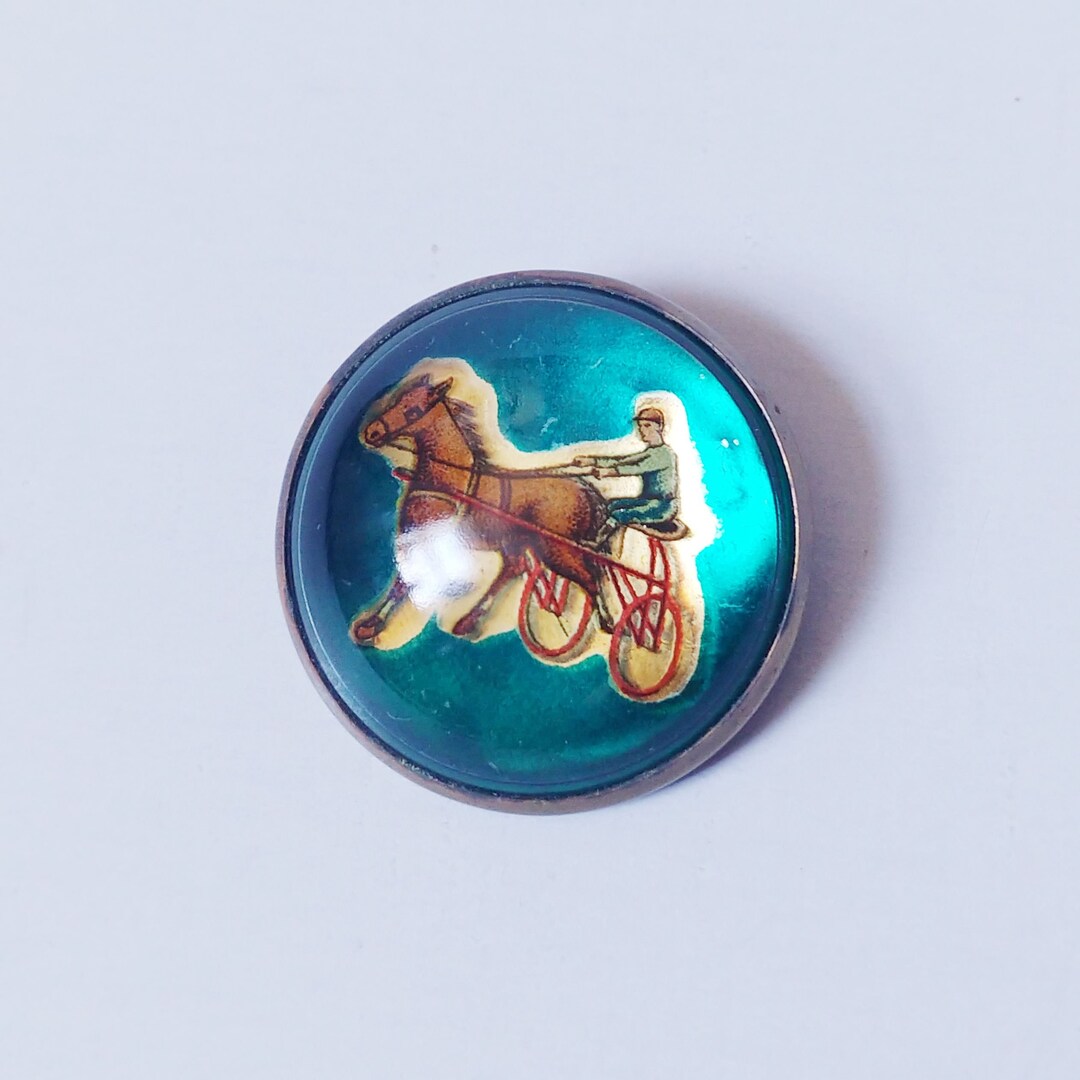 Antique Sulky Bridle Button Brooch | Victorian Equestrian Horse Racing ...