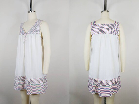 1970s Sears Bazaar Jr. Rainbow Striped Seersucker Lou… - Gem
