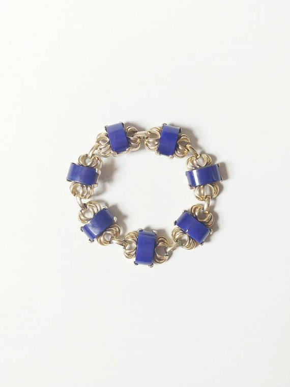 1960s Cobalt Blue Thermoset Plastic Bracelet | Vintag… - Gem
