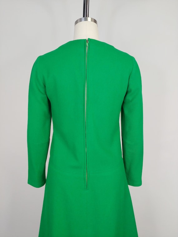 1960s Kelly Green Wool Dress | Vintage 60s Drop Waist… - Gem