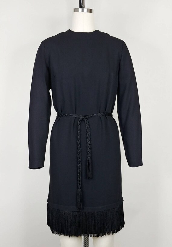 1960s Trudy O'Neil Black Rayon Fringe Flapper Dress |… - Gem