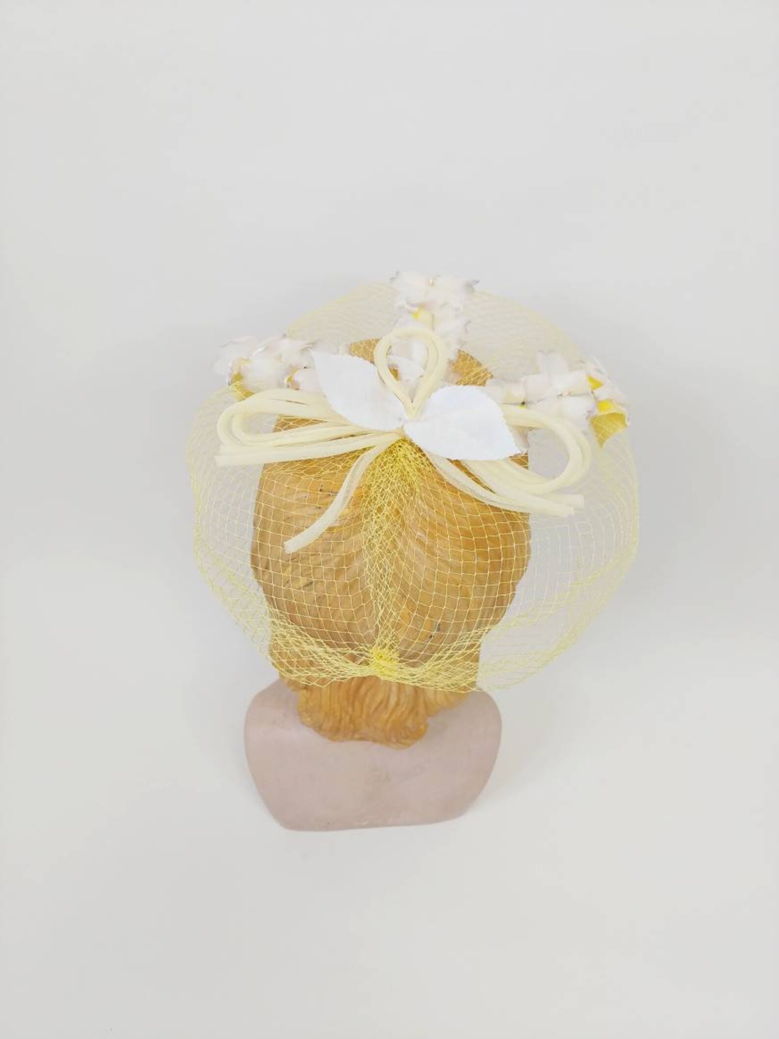 1950s Yellow Floral Net Topper Vintage 50s Veil Hat - Etsy