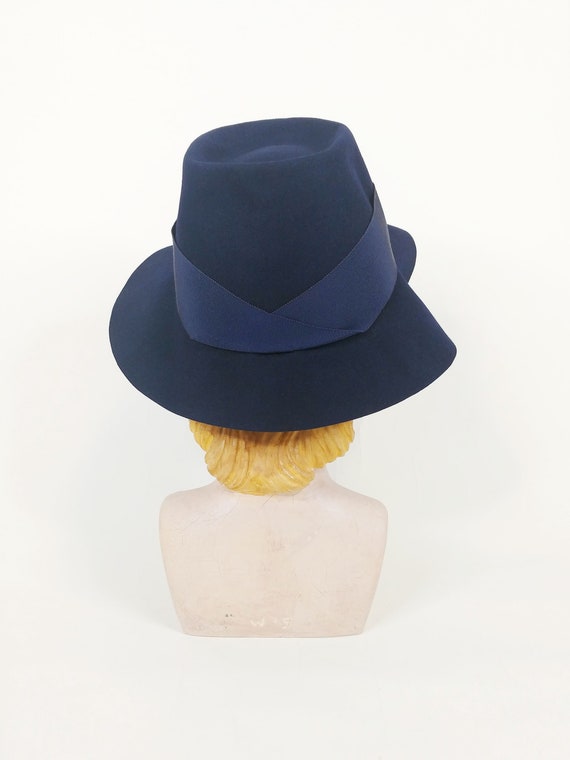1930s Knox Vagabond Navy Blue Felt Fedora | Vintage … - Gem