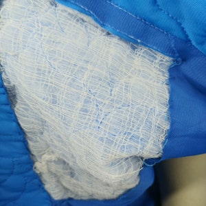 1970s Bright Blue Quilted Nylon Robe Vintage 70s Housecoat Loungewear ...