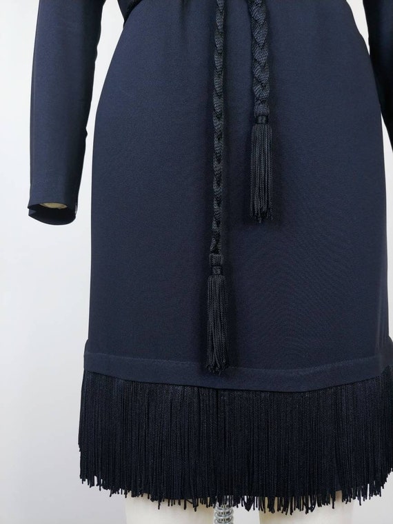 1960s Trudy O'Neil Black Rayon Fringe Flapper Dress |… - Gem