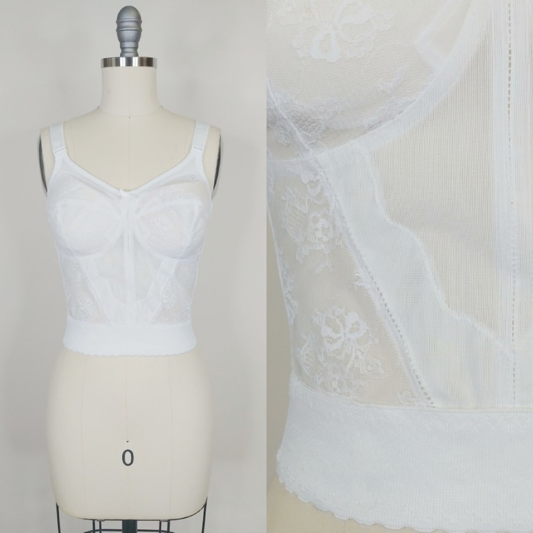 1990s Bali Bow Print Long Line Bra | Vintage 90s Brassiere | Women's ...