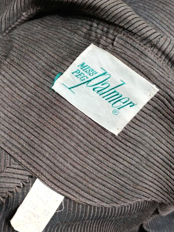 1950s Miss Peg Palmer Brown Ribbed Day Dress | Vintag… - Gem